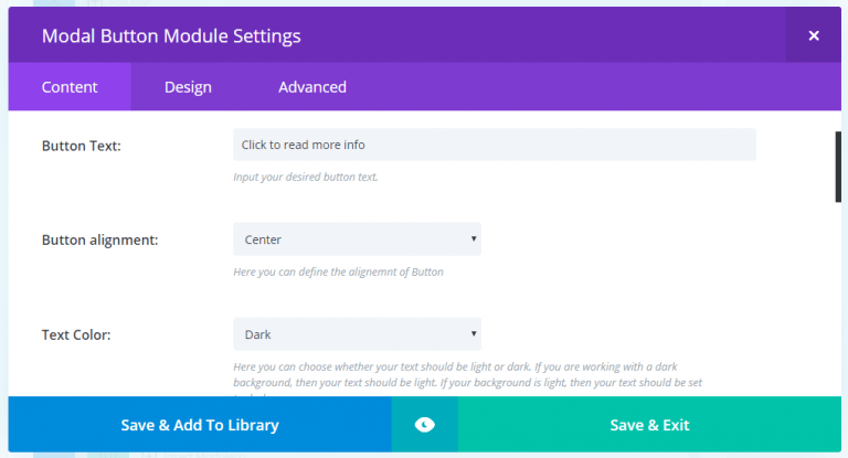 Modal Button that opens a lightbox window | Custom Divi Module by Optimus Divi