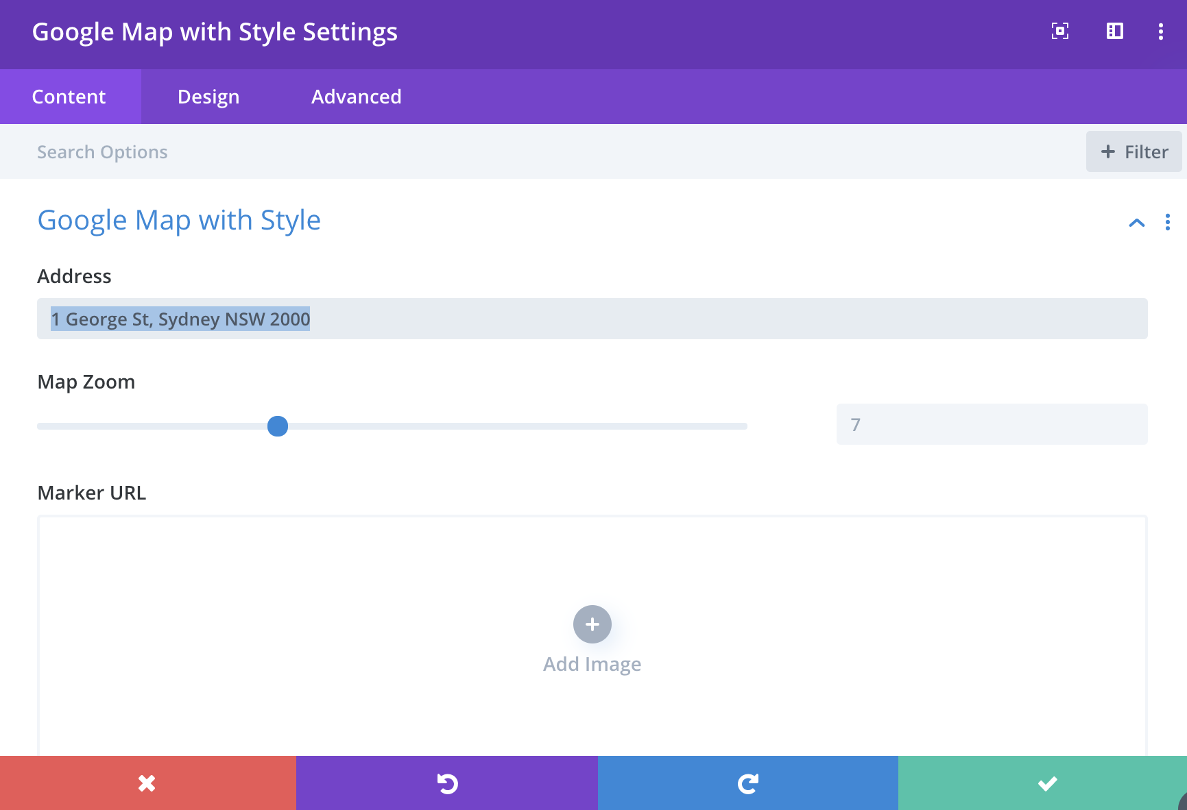 Map with Style Module for Divi - Put a custom icon and control Google Map colours
